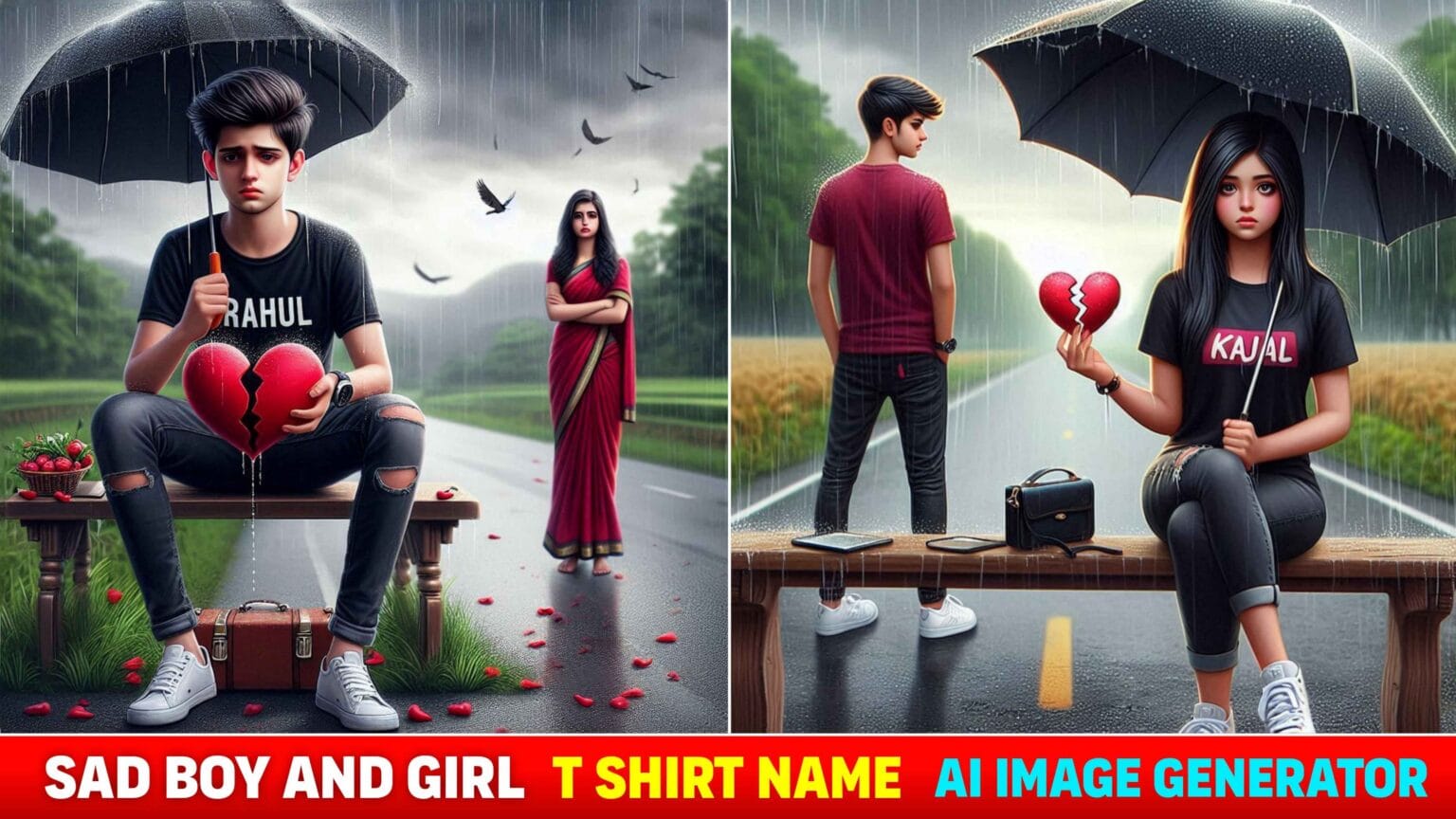 Sad Boy And Girl Ai Photo Editing