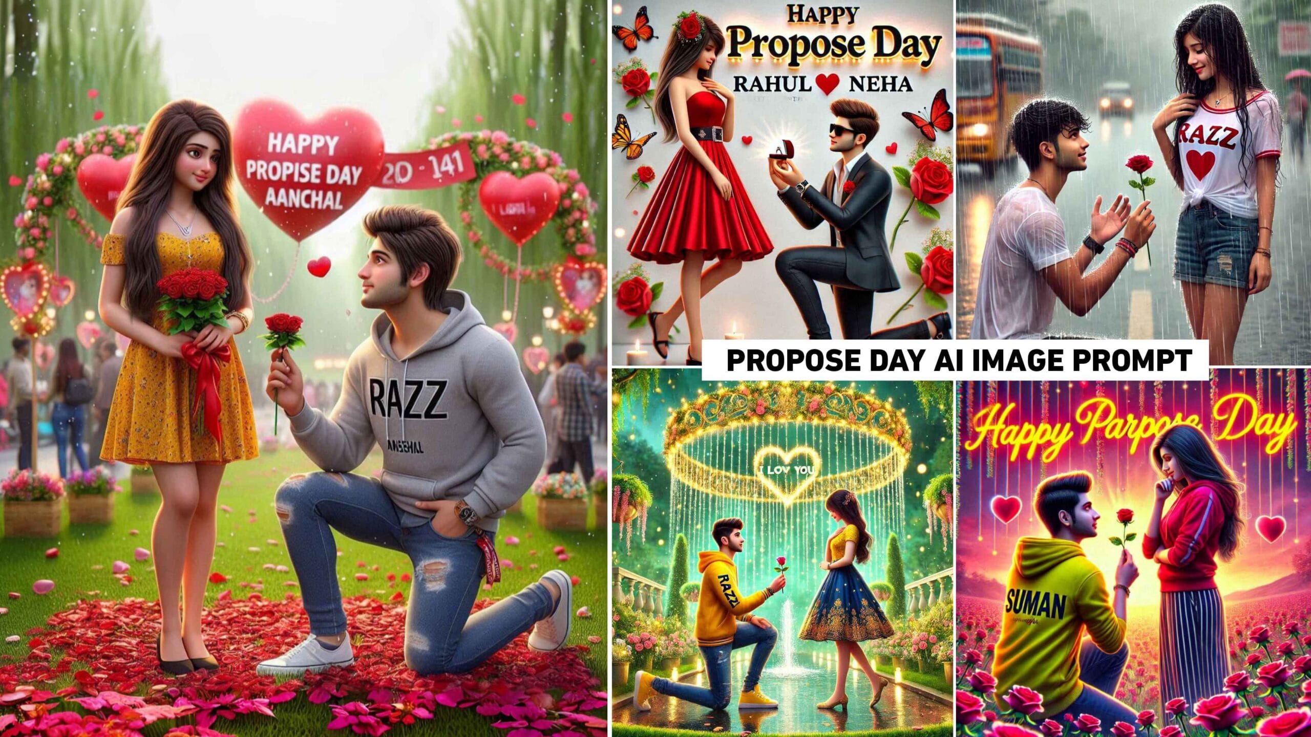 Propose Day Ai Photo Editing Prompts 2025 | Bing Ai Image