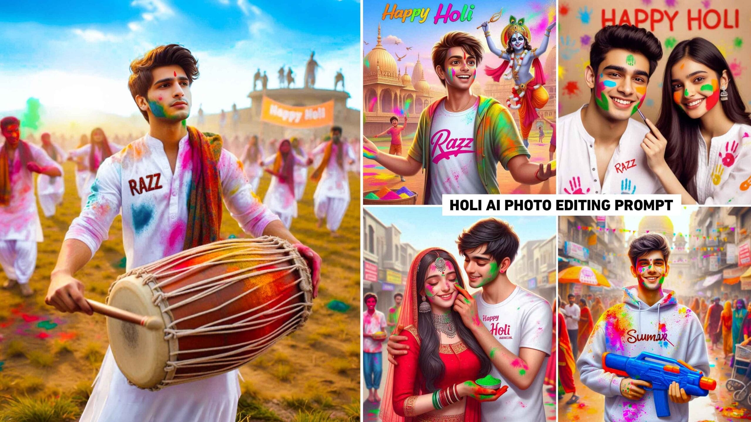 Happy Holi Ai Photo Editing Prompts 2025 | Bing Ai Image