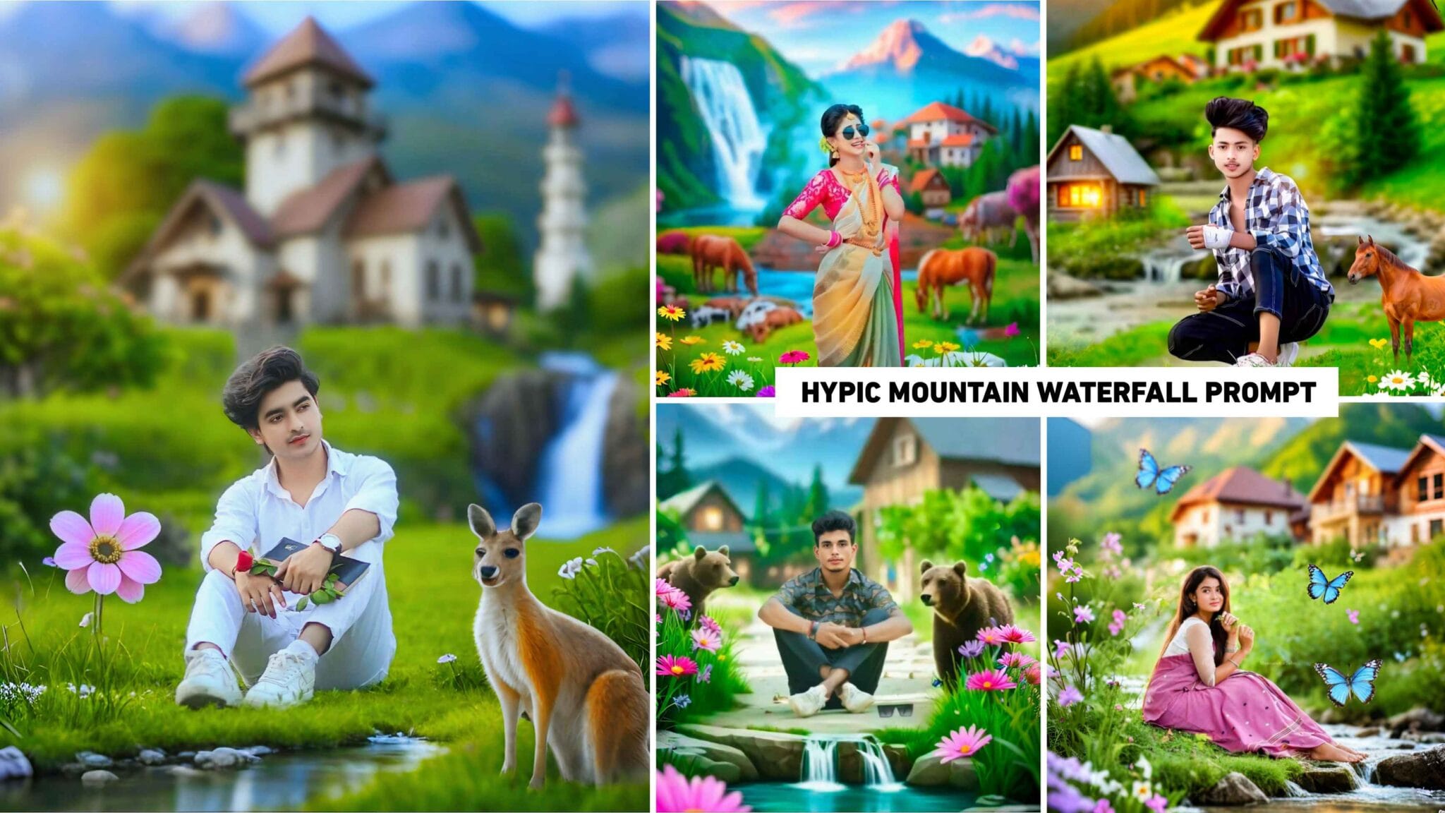 Hypic Mountain & Waterfall Ai Photo Editing Prompt | Hypic Prompt