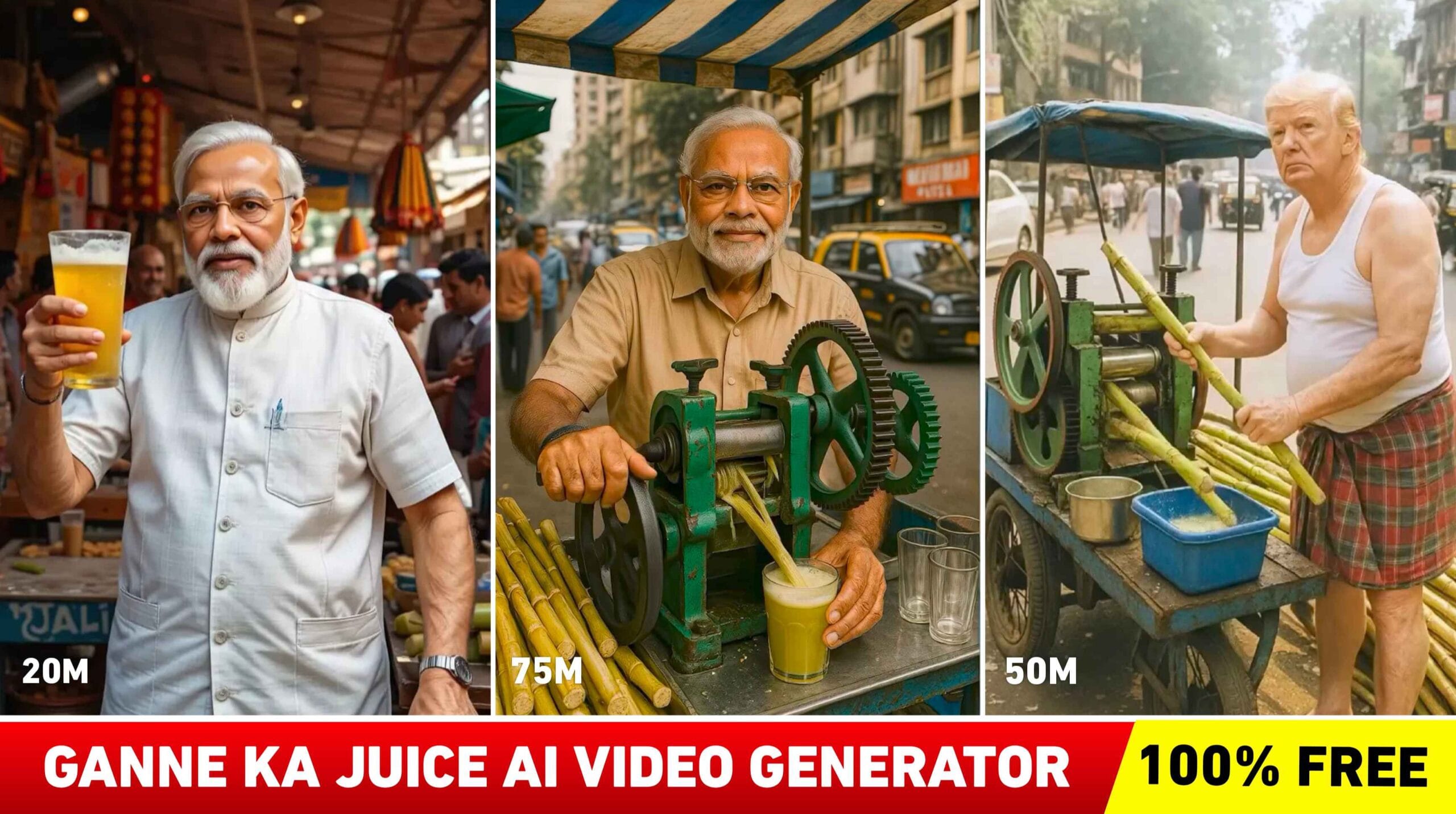 Ganne Ka Juice Bada Glass Ai Video Generator | Ai Video Editing