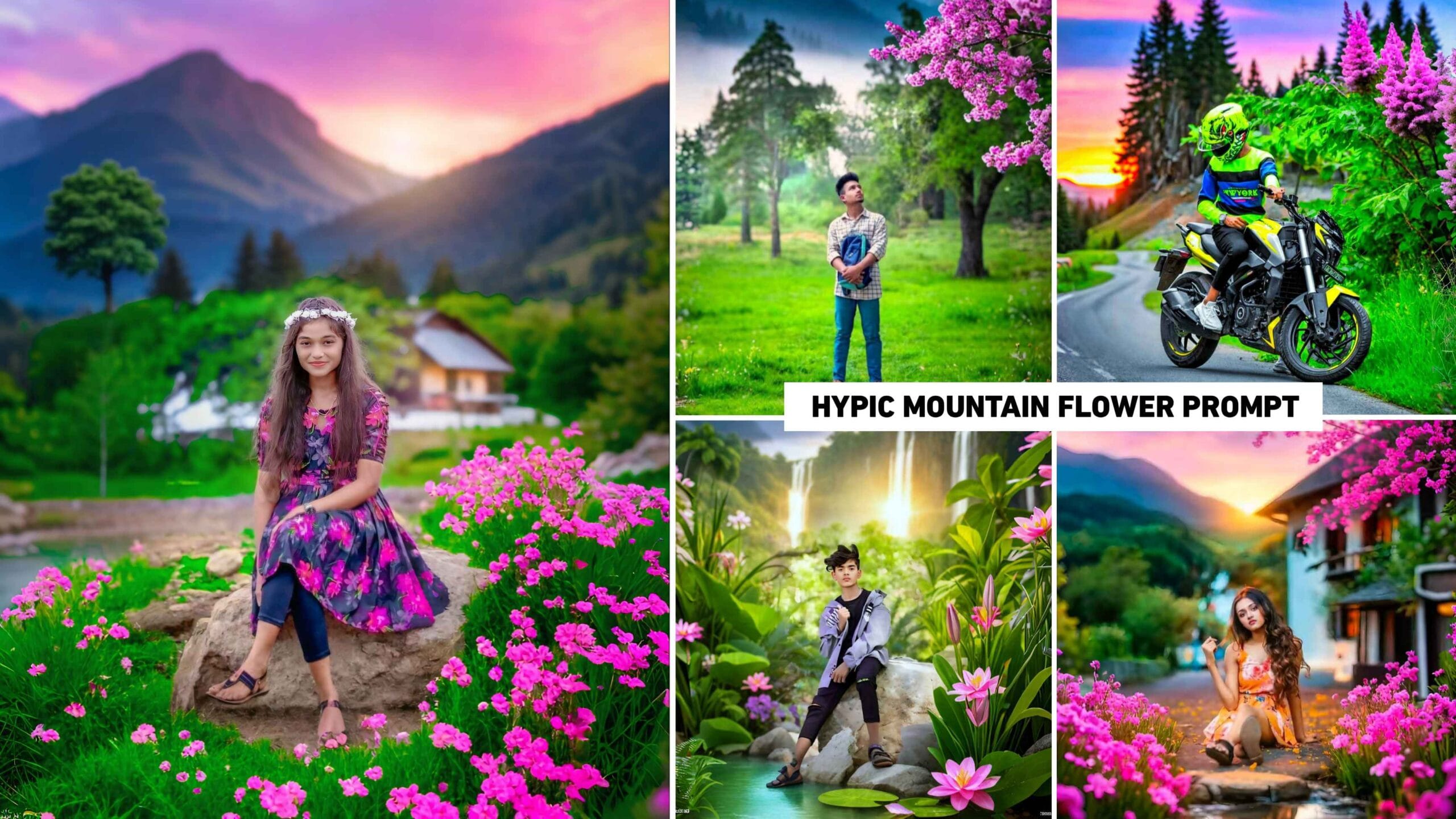 Hypic Mountain Flowers Ai Expand Prompt | Hypic Prompt Text