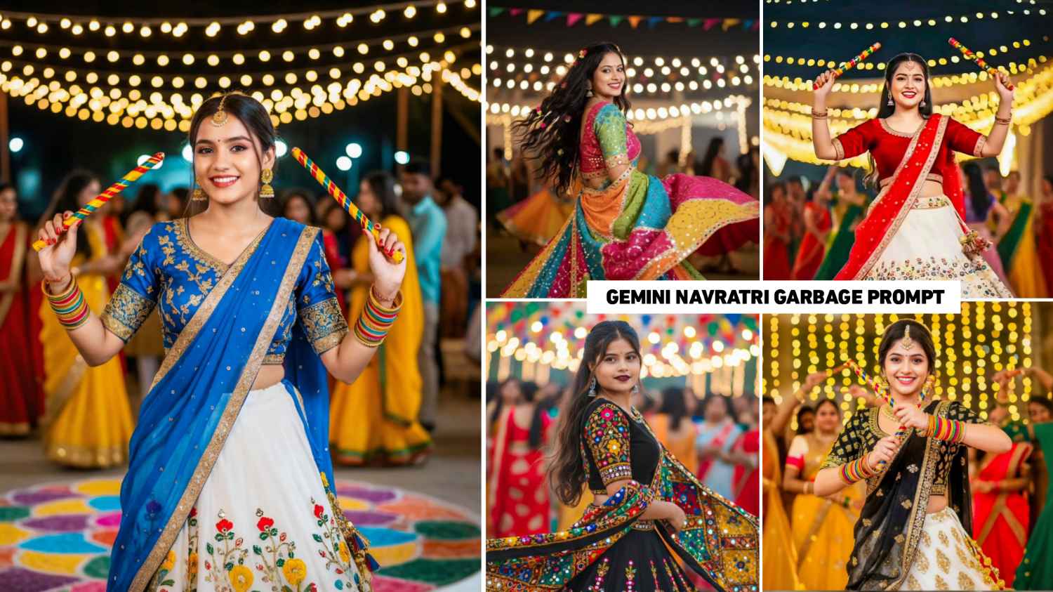 Google Gemini Navratri Garba Ai Photo Editing Prompt - Dandiya..
