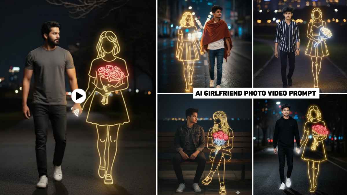 Gemini glowing outline girlfriend ai photo & video editing prompt ...